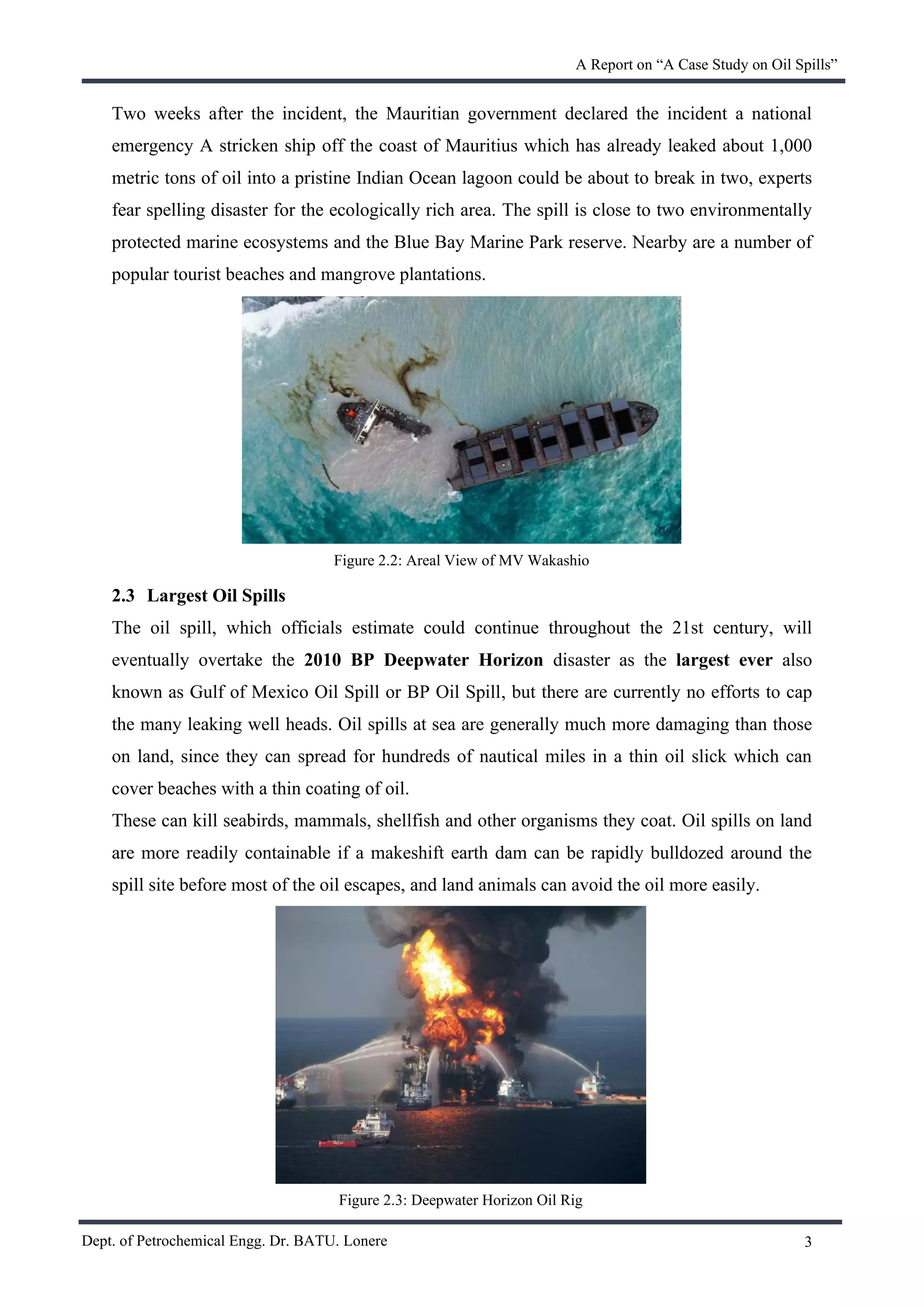 A Case Study on Oil Spills | PDF