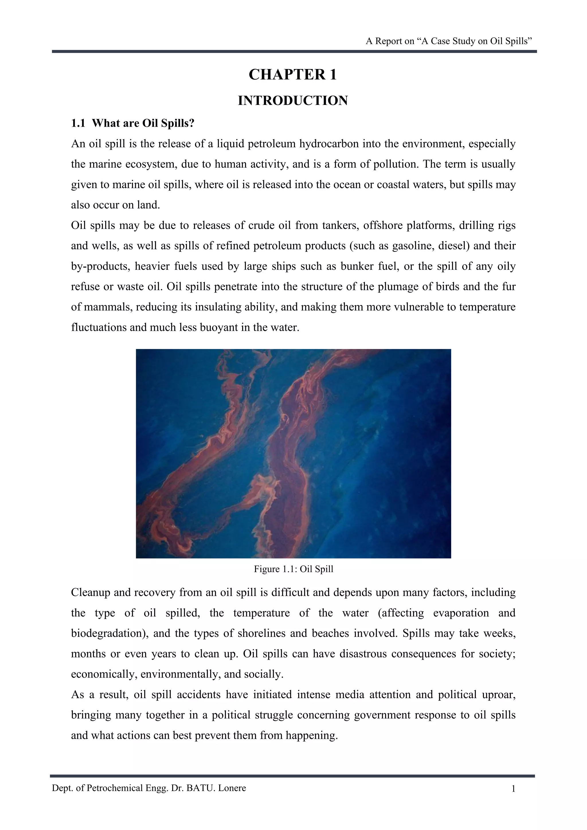 A Case Study on Oil Spills | PDF