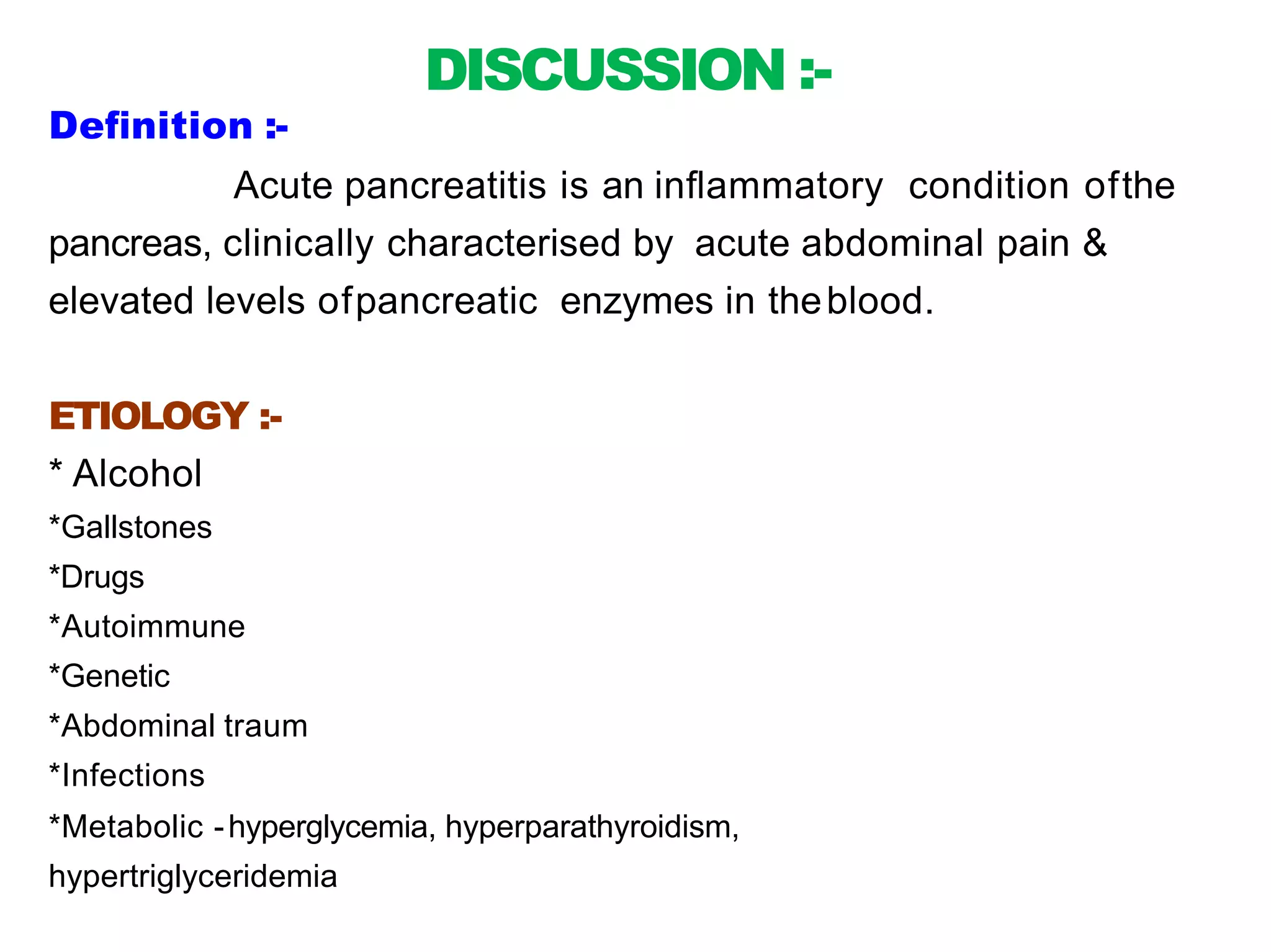 A case study on acute pancreatitis | PPTX