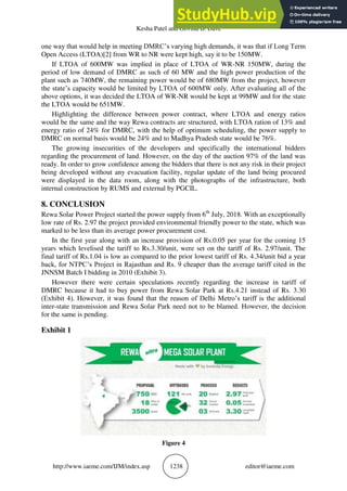 A CASE STUDY ON PLANNING OF REWA ULTRA MEGA SOLAR POWER PROJECT | PDF