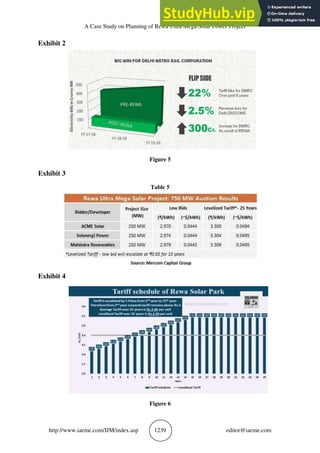 A CASE STUDY ON PLANNING OF REWA ULTRA MEGA SOLAR POWER PROJECT | PDF