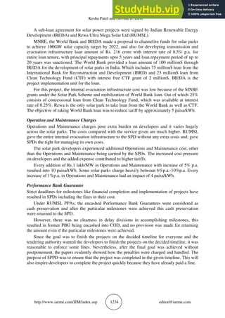 A CASE STUDY ON PLANNING OF REWA ULTRA MEGA SOLAR POWER PROJECT | PDF