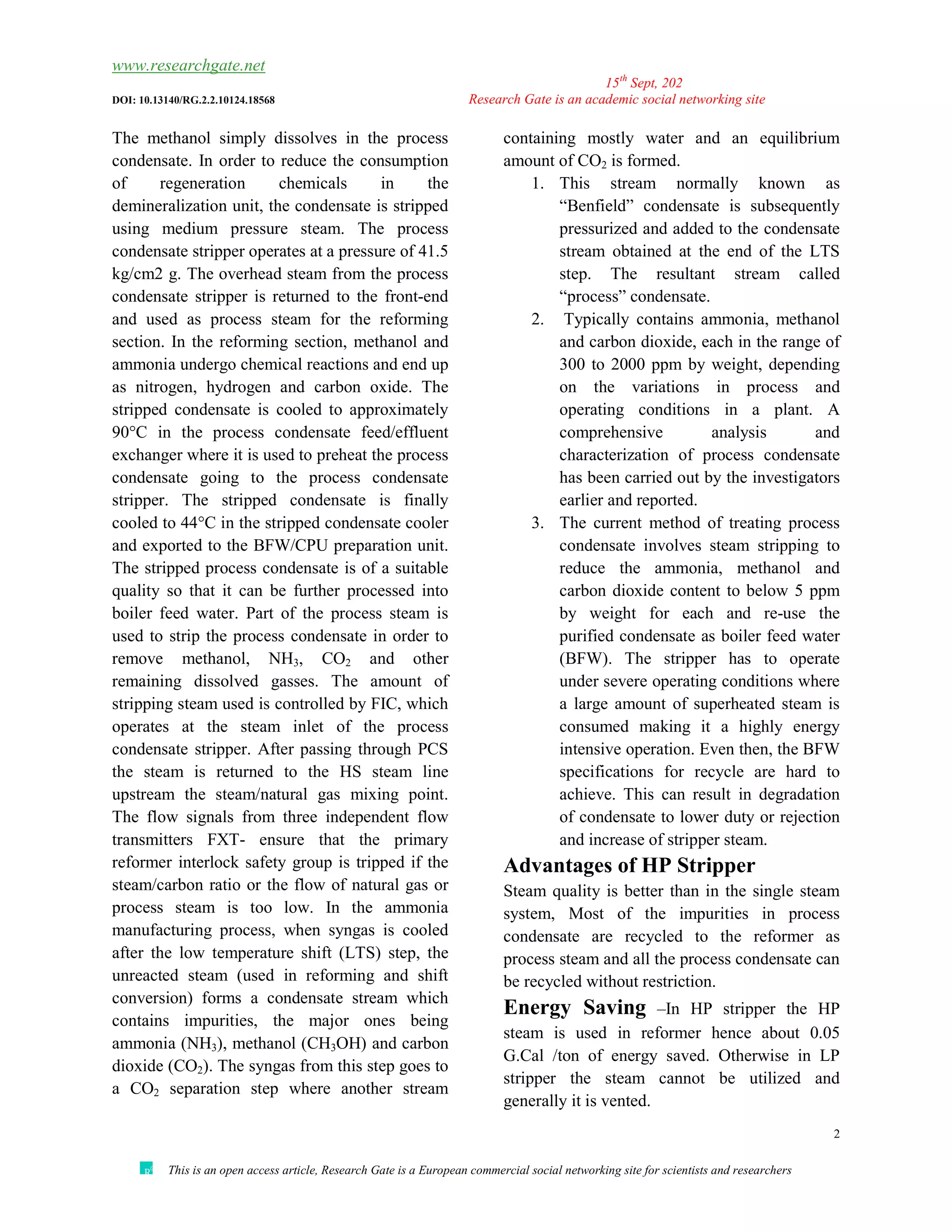 A case study on Process Condensate Stripper in Ammonia Plant by Prem ...