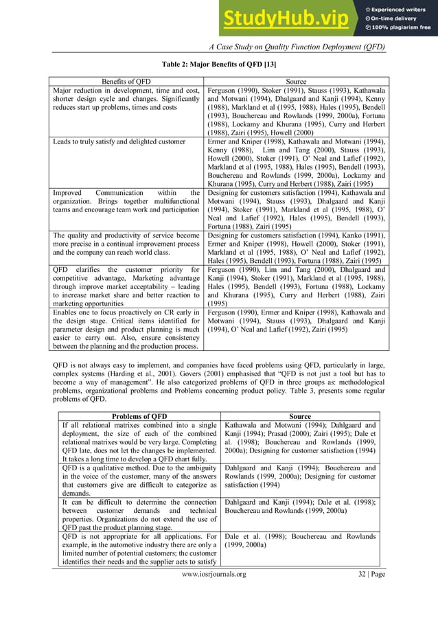 A Case Study On Quality Function Deployment (QFD | PDF | Manufacturing Industry | Industries
