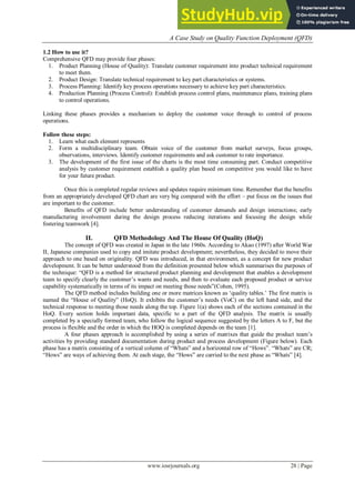 A Case Study On Quality Function Deployment (QFD | PDF