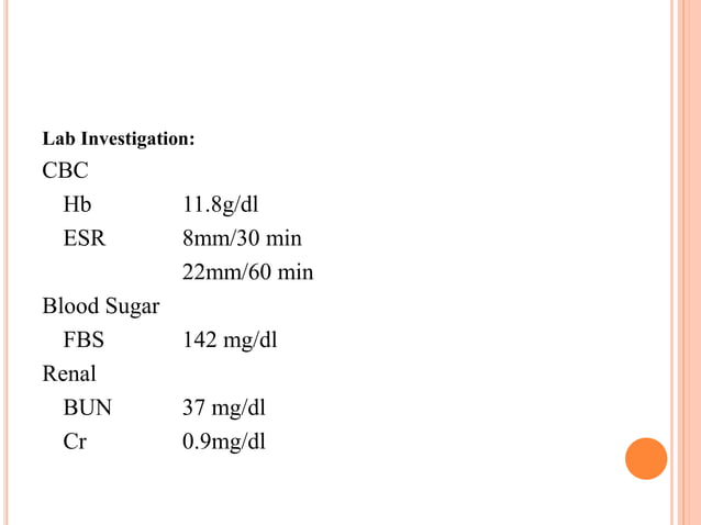 A case study on renal calculi | PPTX | Medical Tests | Medical Health
