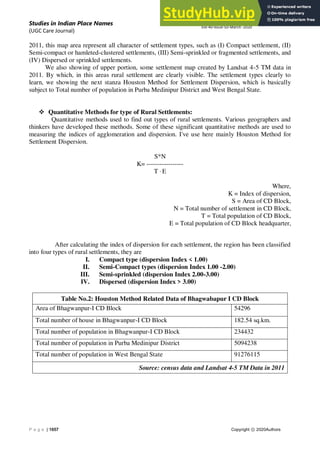 A Case Study On Rural Settlement With Aspects Of Socio Economic ...
