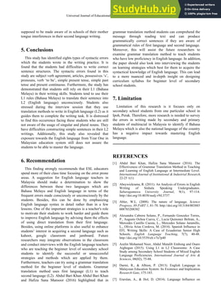 A Case Study On The Influence Of First Language Syntax (L1) In Writing English (L2) Essays Among ...