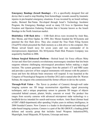 A case study on the Israeli Conceptual Abilities/Innovations by Devsena ...