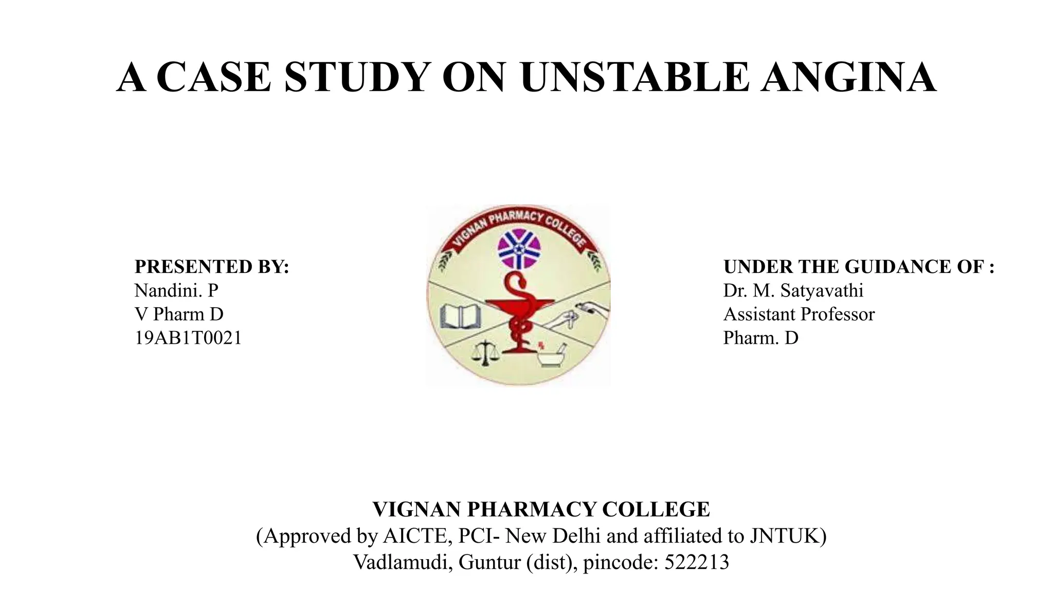 A CASE STUDY ON UNSTABLE ANGINA, Coronary artery disease | PPTX