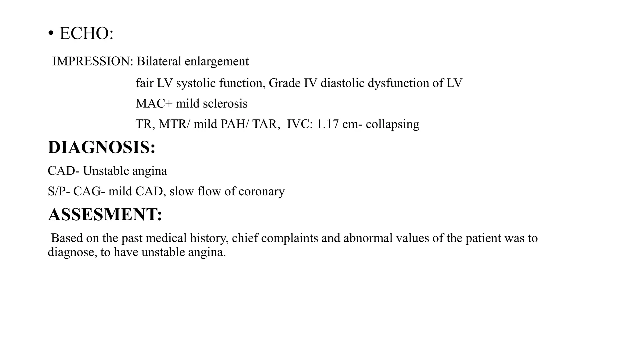 A CASE STUDY ON UNSTABLE ANGINA, Coronary artery disease | PPTX