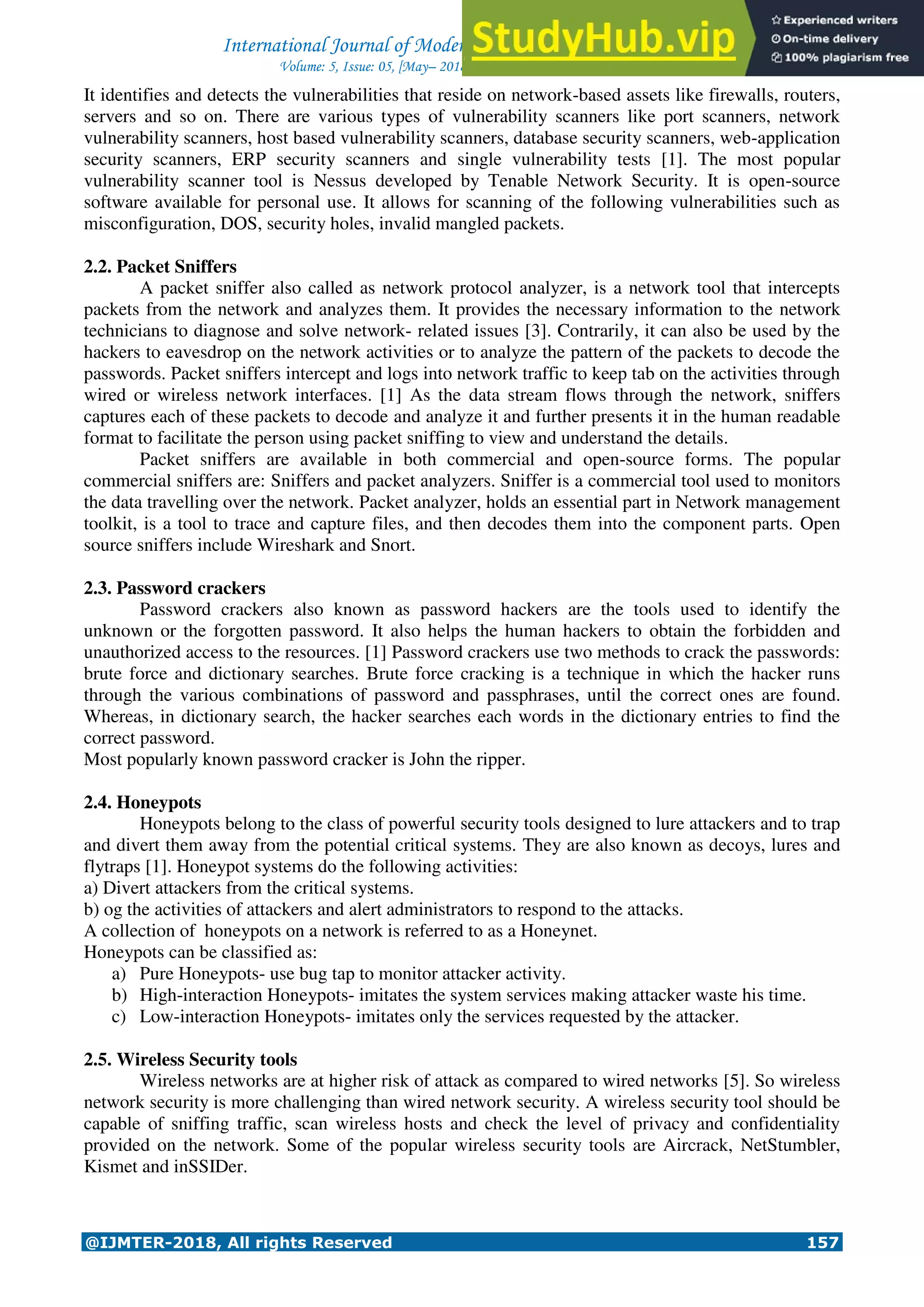 A CASE STUDY ON VARIOUS NETWORK SECURITY TOOLS | PDF