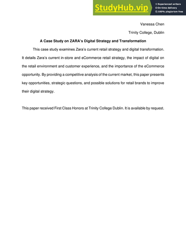 A Case Study On Zara S Digital Transformation | PDF | Retail Industry ...