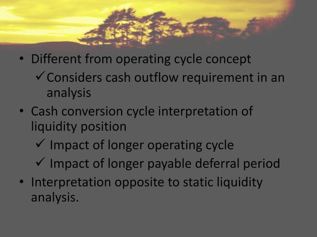 A cash conversion cycle approach to liquidity analysis final | PPT
