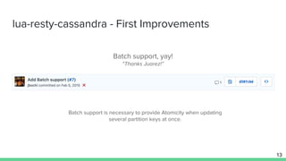 A Cassandra driver from and for the Lua community | PPT