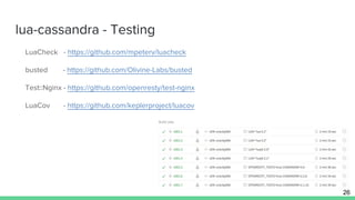 A Cassandra driver from and for the Lua community | PPT