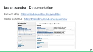 A Cassandra driver from and for the Lua community | PPT