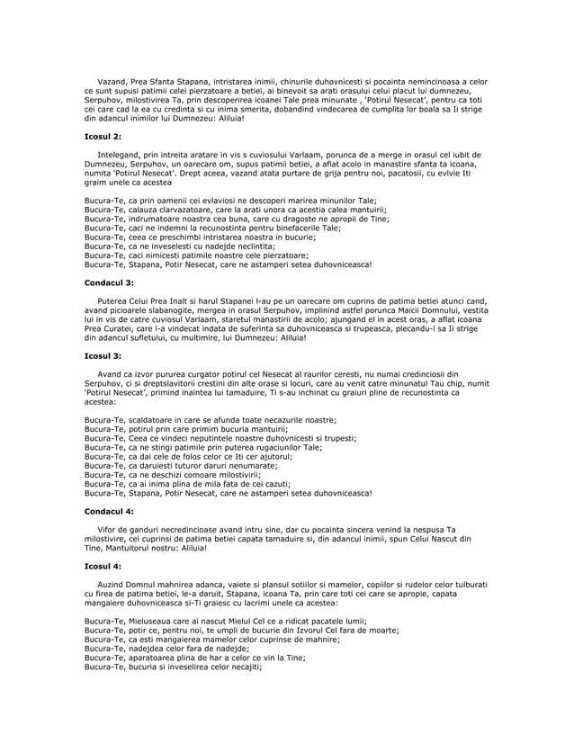 Acatistul Maicii Domnului, Potirul Nesecat | PDF