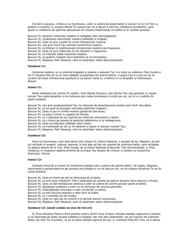 Acatistul Maicii Domnului, Potirul Nesecat | PDF