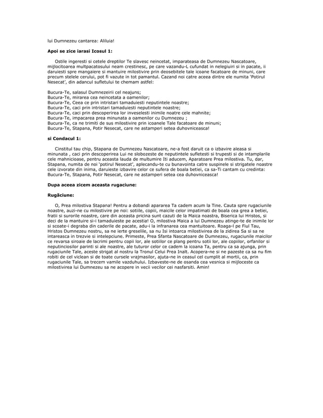 Acatistul Maicii Domnului, Potirul Nesecat | PDF