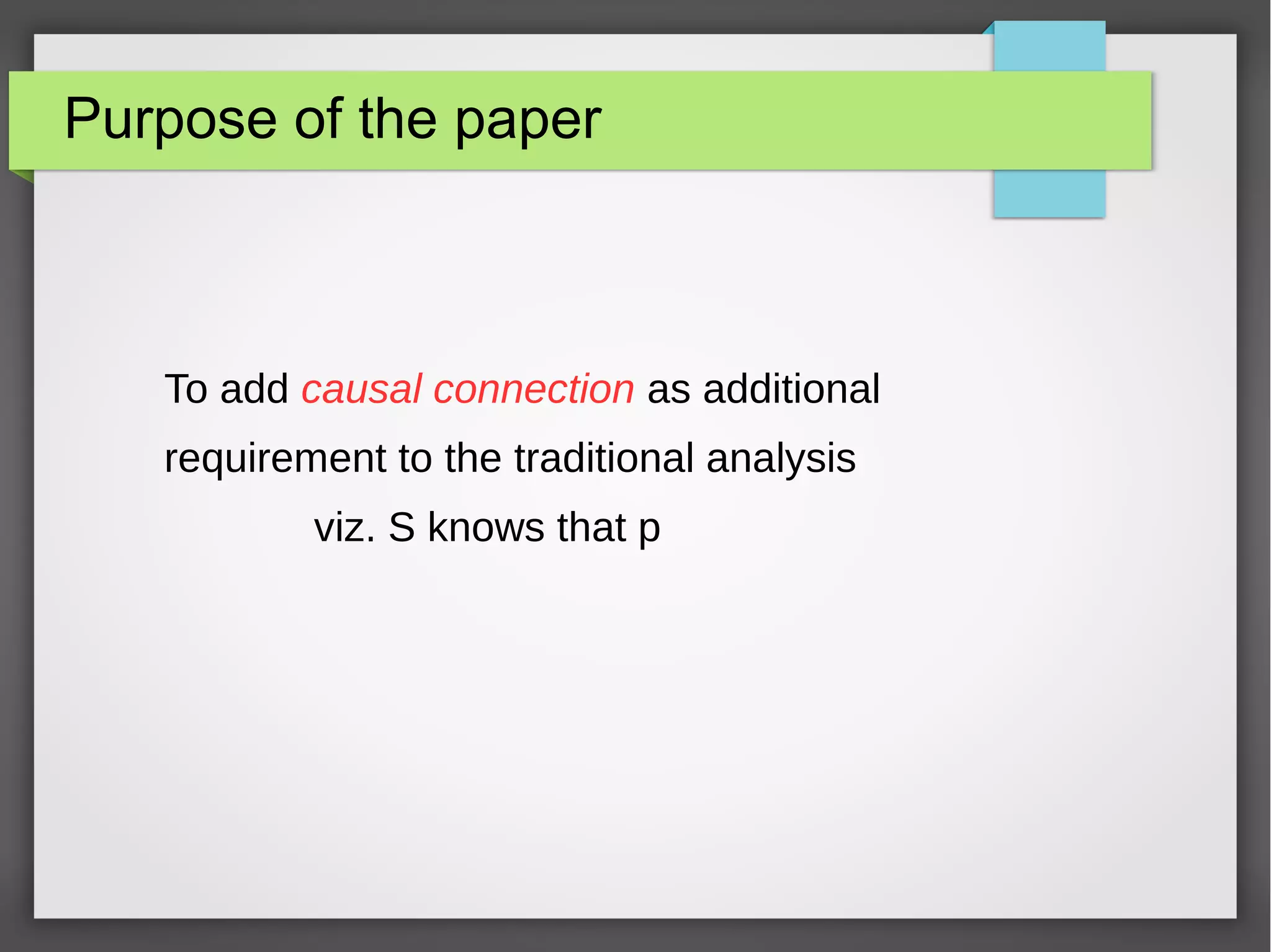A causal theory of knowing goldman | ODP | Science
