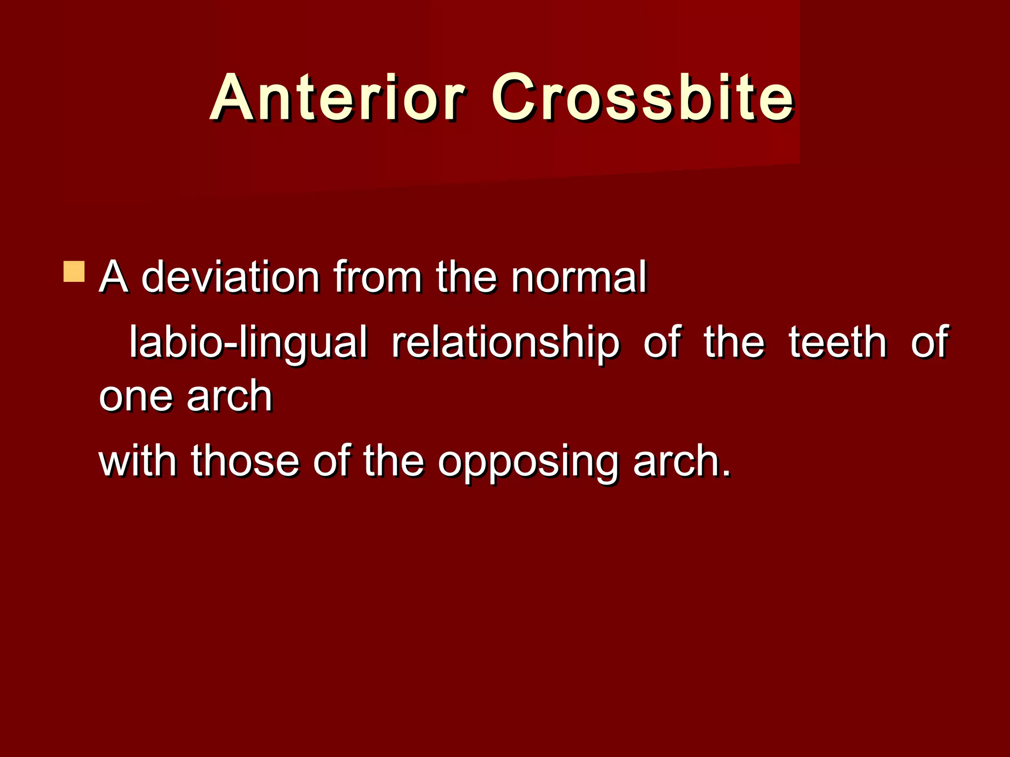 Anterior Crossbite | PPT