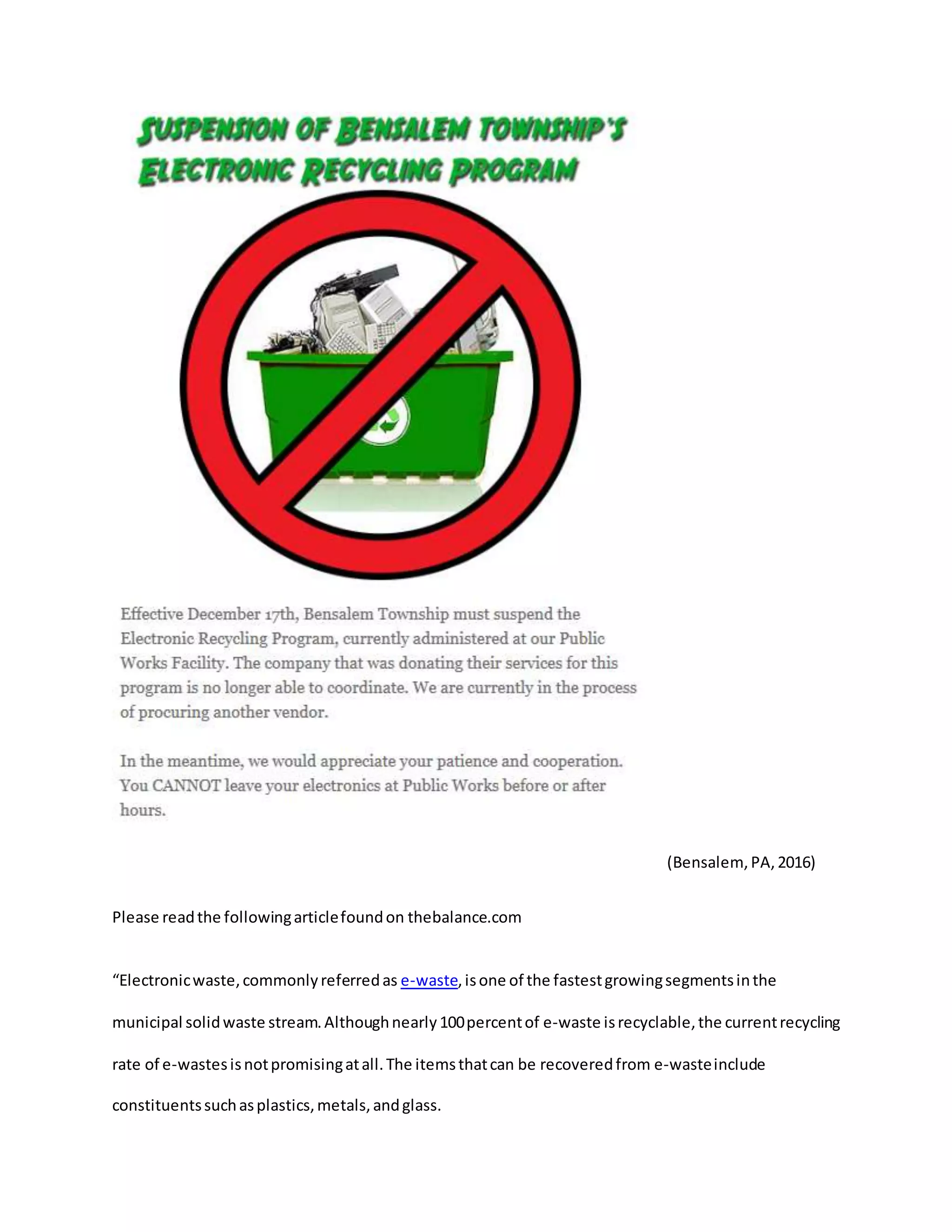 E waste Research paper | PDF