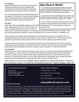 Liberty Rent Guarantee-Alan Bernard Flyer | PDF