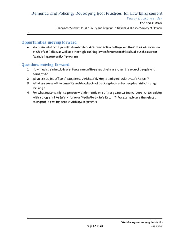 WRITING SAMPLE ADRD and policing policy backgrounder | DOCX