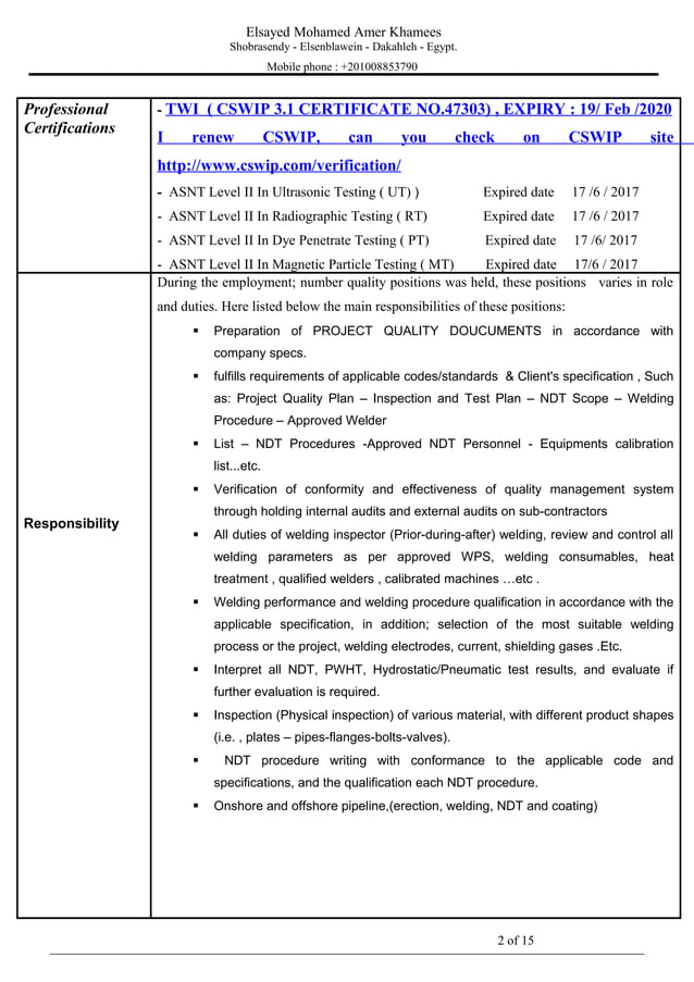 Elsayed Amer CV | DOC | Civil Engineering Industry | Industries