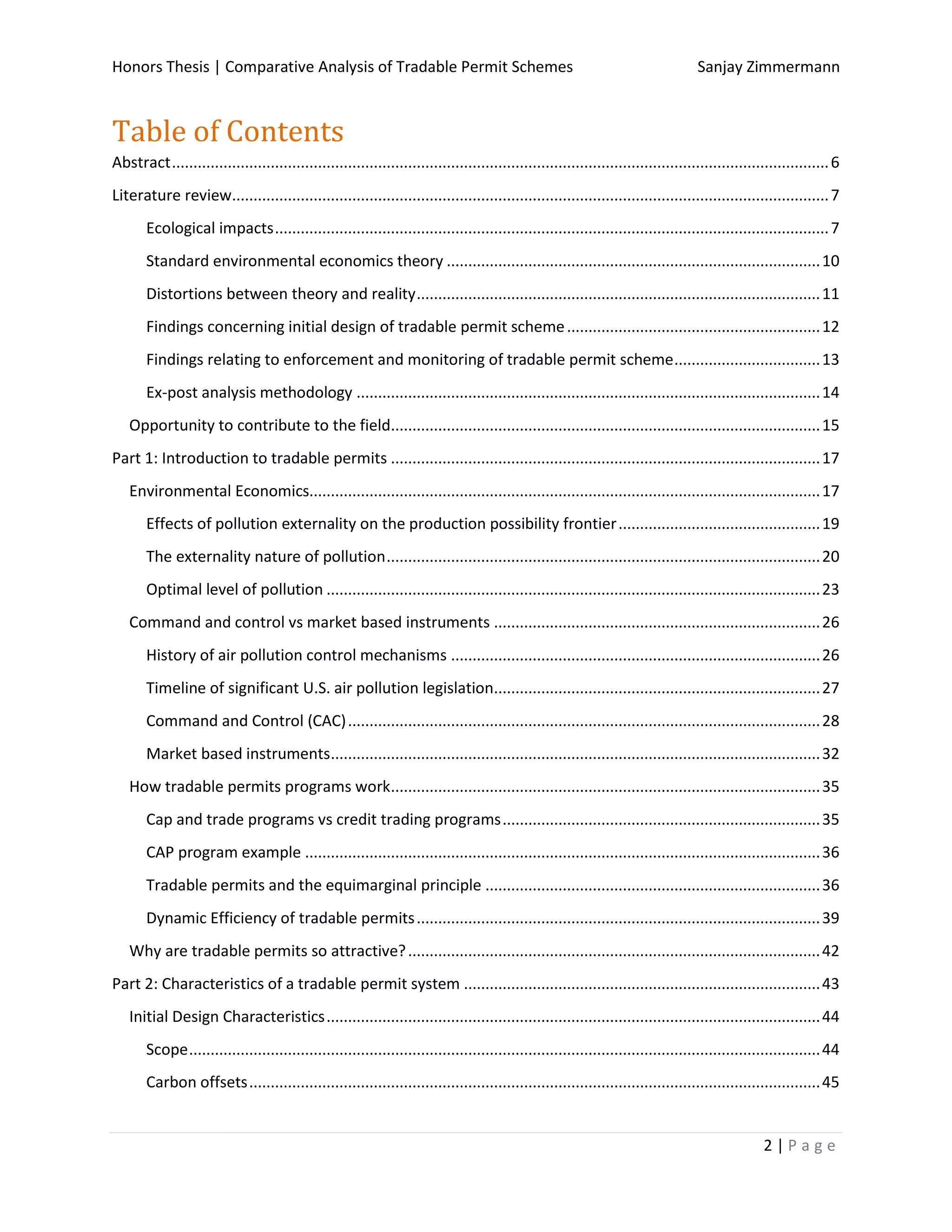 Comparative Analysis of Tradeable Permit Schemes | PDF