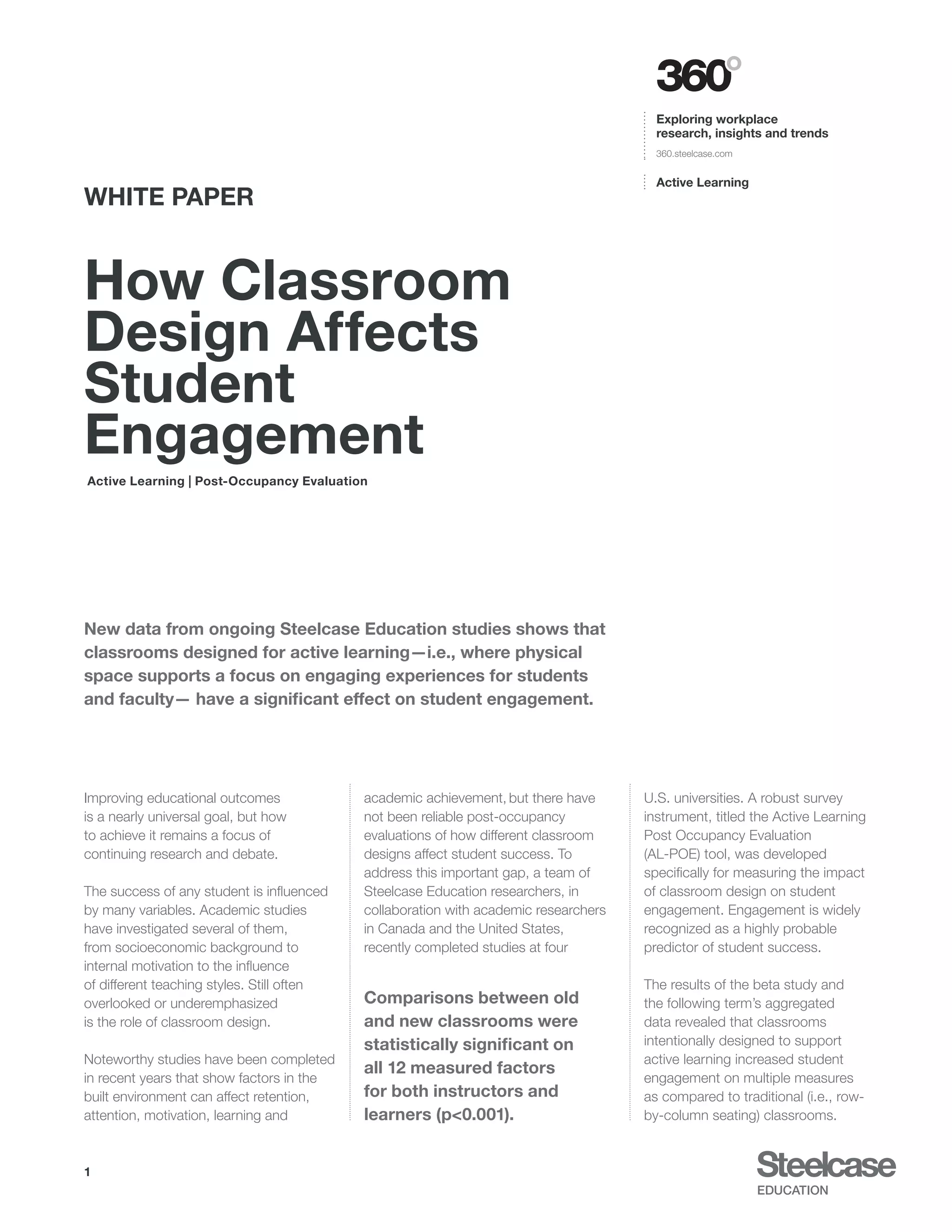 How Classroom Design Affects Student Engagement | PDF | Educational Assessment | Education