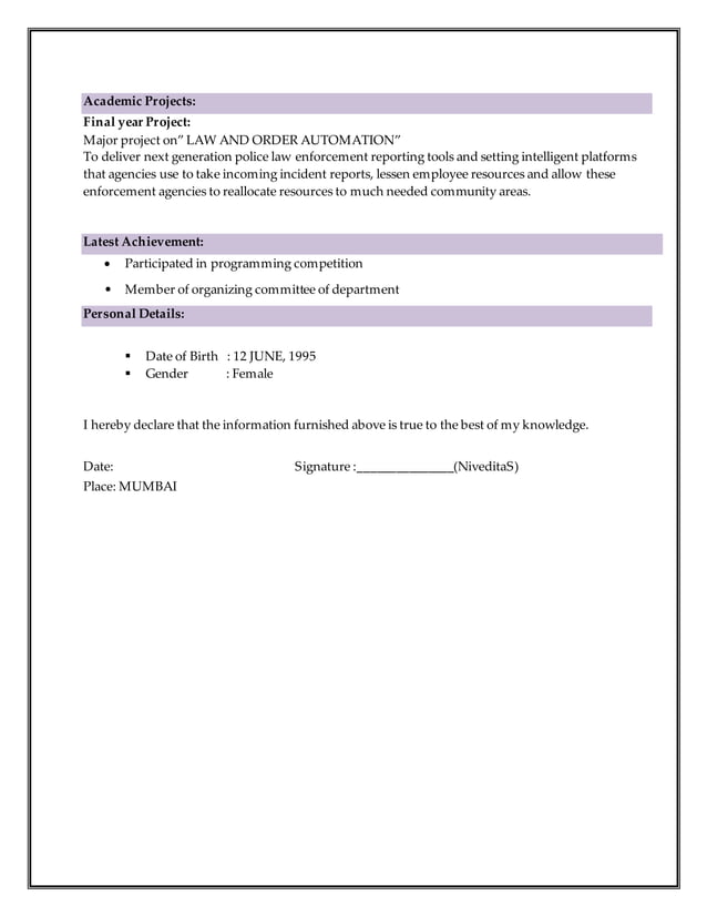nivedita_Singh_resume | DOCX | Operating Systems | Computer Software and Applications