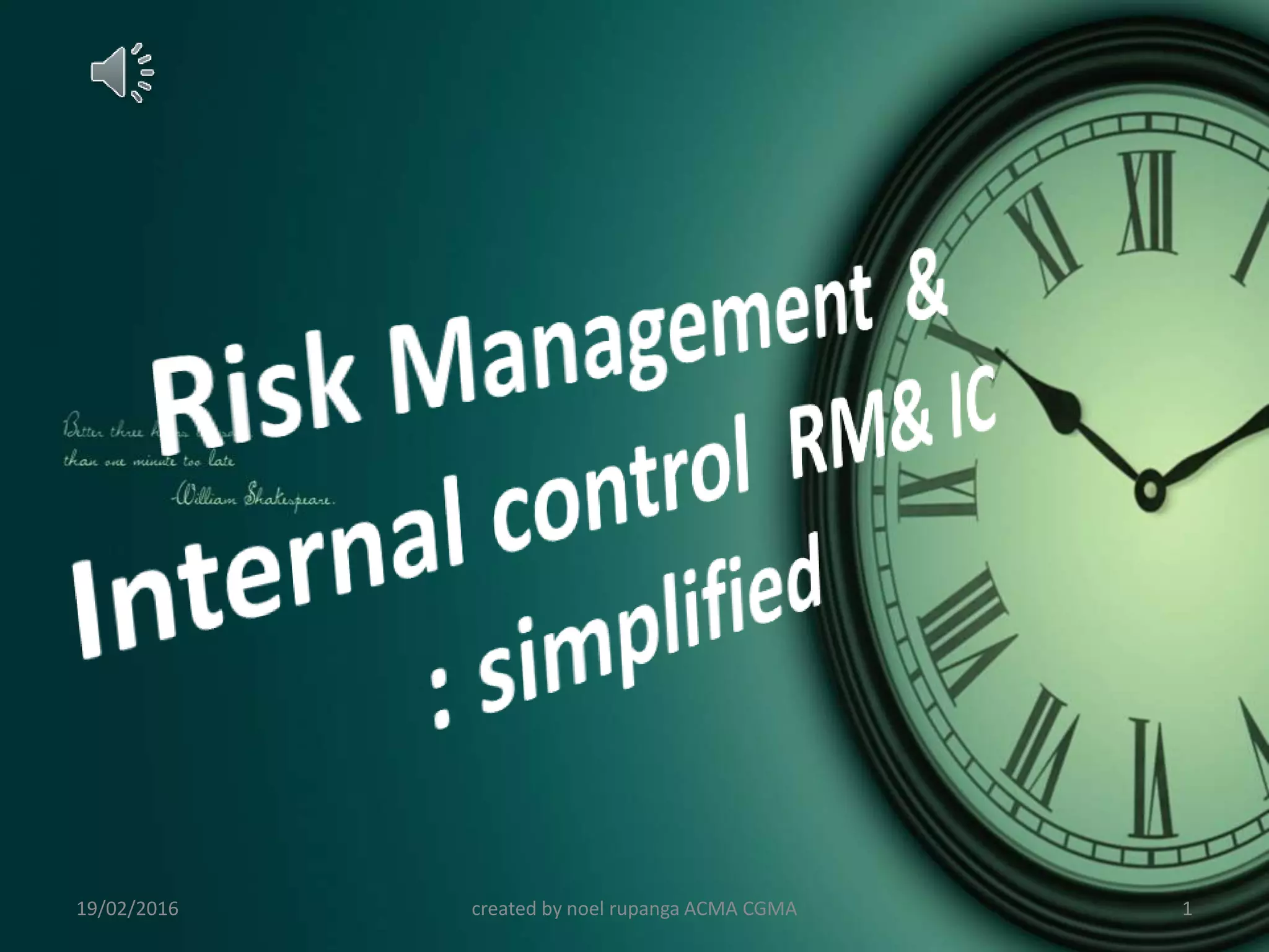 Risk management and internal control simplified powerpoint | PPTX