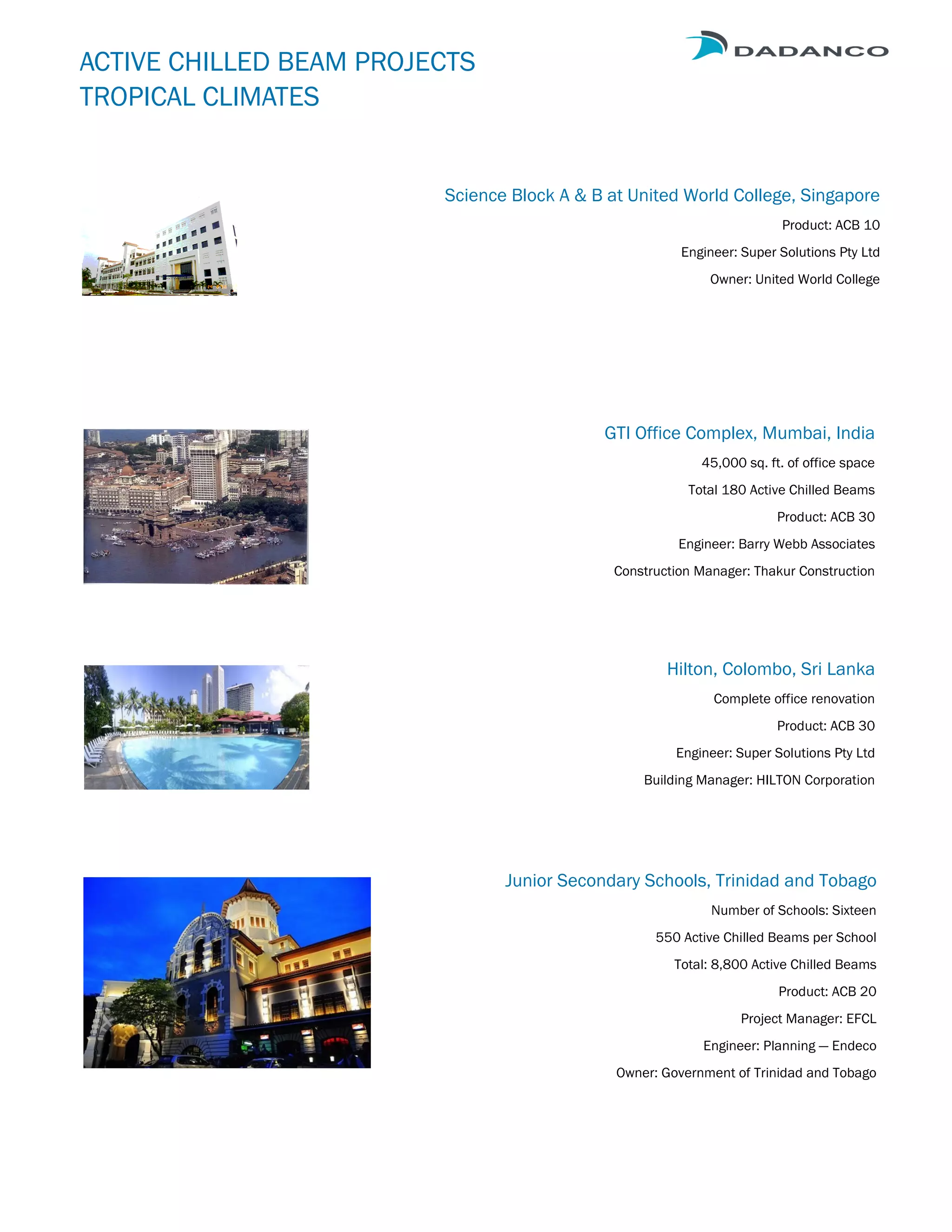 DADANCO ACTIVE CHILLED BEAMS | PDF