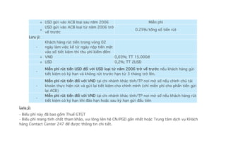 Acb tien gui tiet kiem va sec | PDF