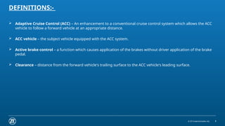Adaptive cruise control functionality ppt | PPT
