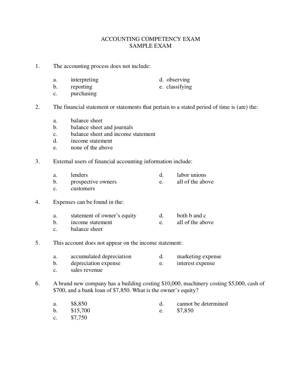 Acc Sample Exam Acc Sample Exam