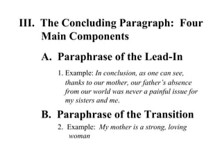 Acc the traditional five - paragraph essay | PPT