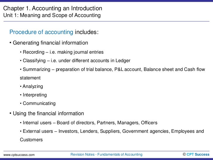 Acc0101. Meaning and Scope of Accounting Acc0101. Meaning and Scope of Accounting