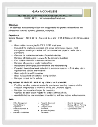 gary mccandless | DOCX | Logistics | Business