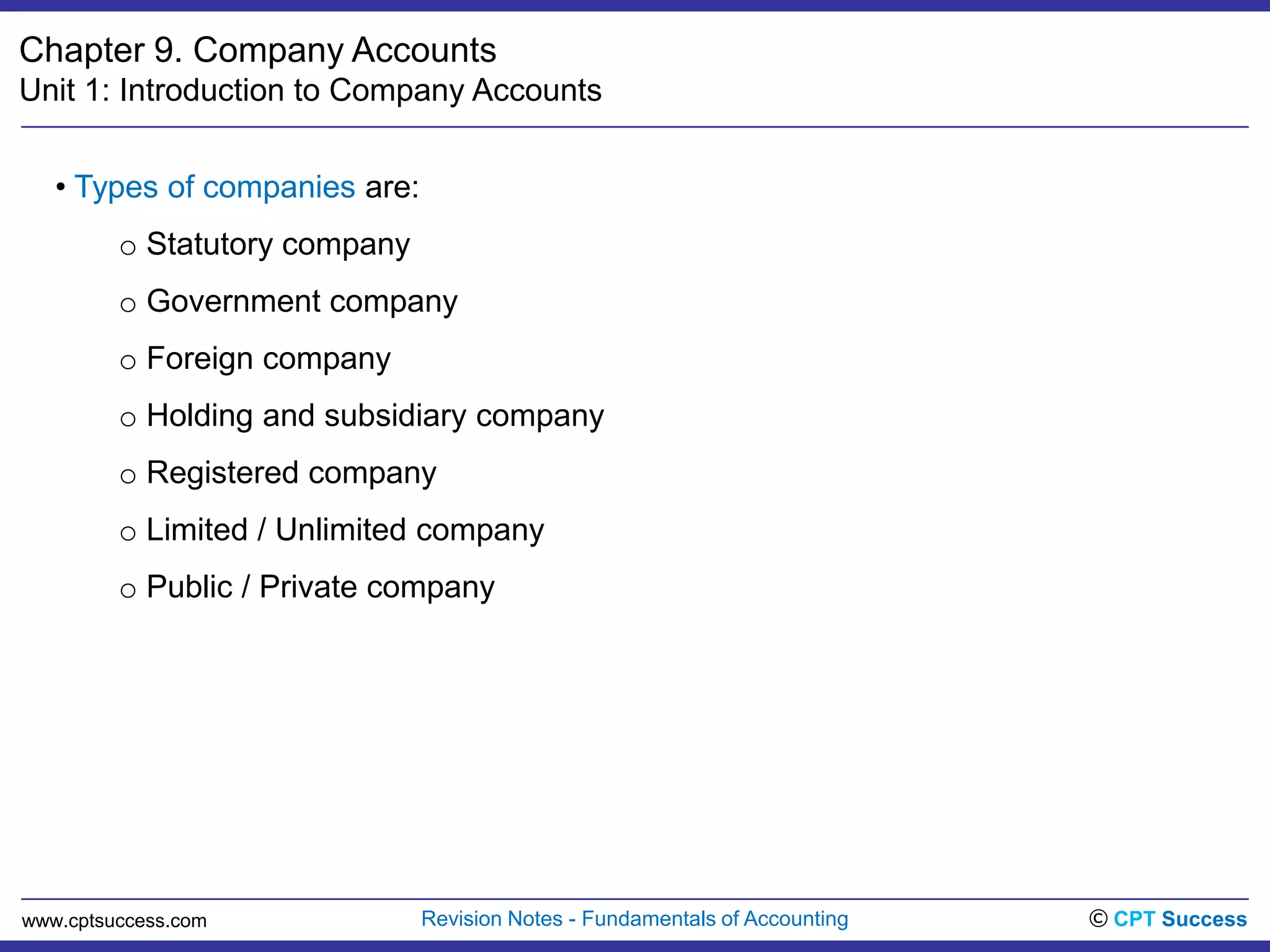 Acc0901 introduction to company accounts | PPTX
