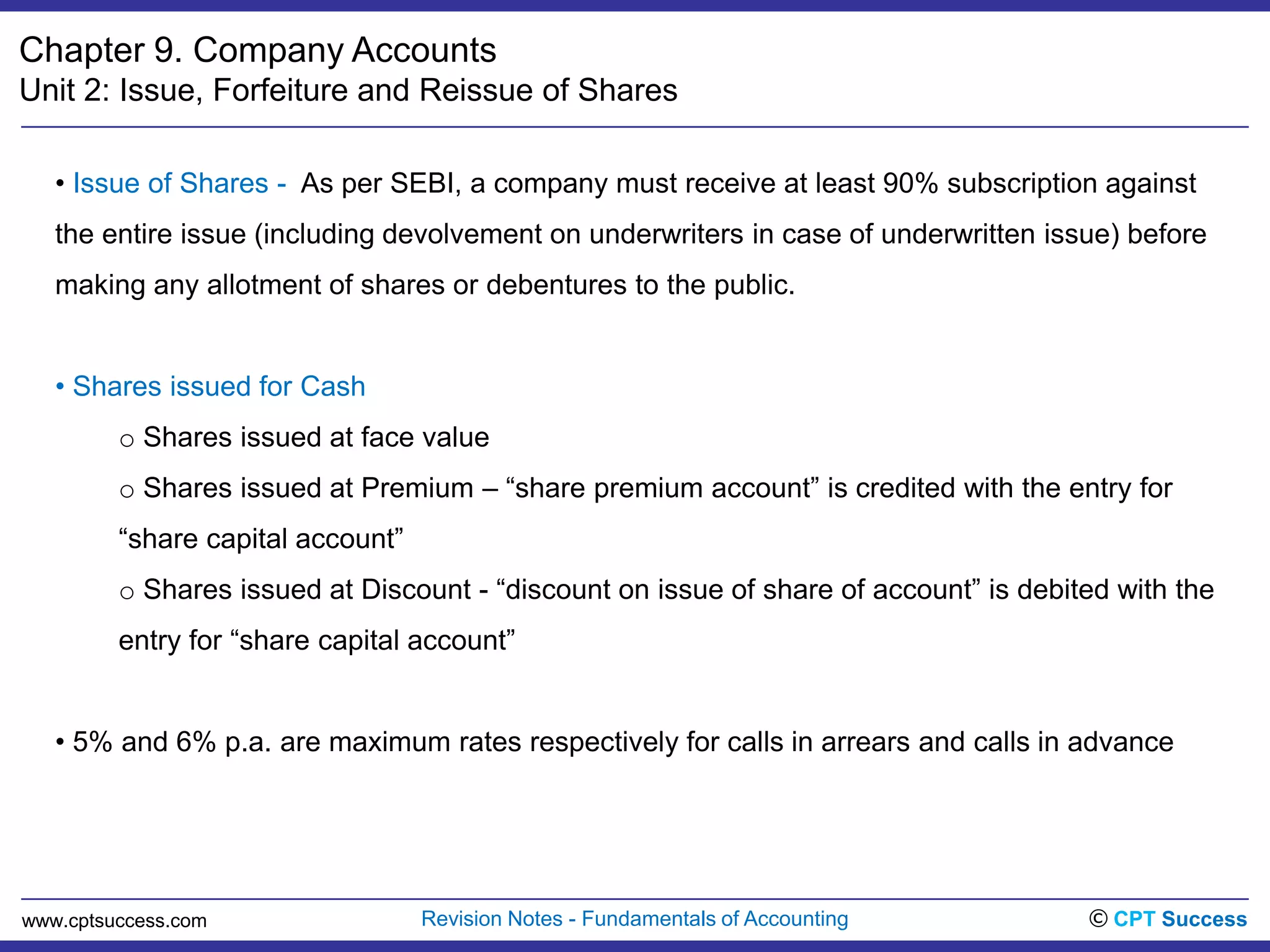 Acc0902 issue, forfeiture and reissue of shares | PPTX