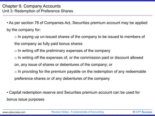 Acc0903 redemption of preference shares | PPTX