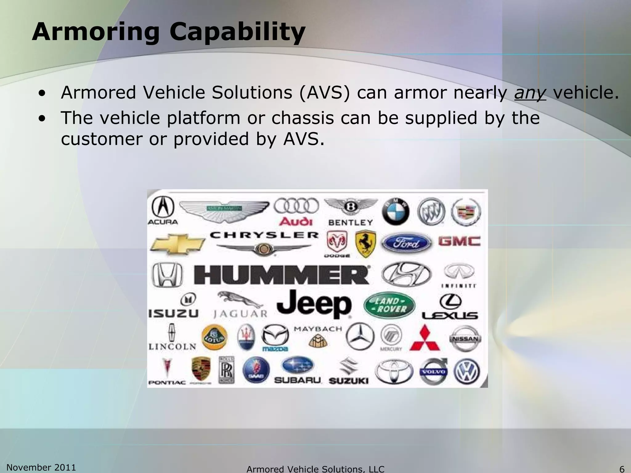 Armored Vehicle Solutions LLC v2 | PPT
