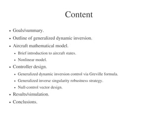 Generalized Dynamic Inversion for Multiaxial Nonlinear Flight Control | PDF