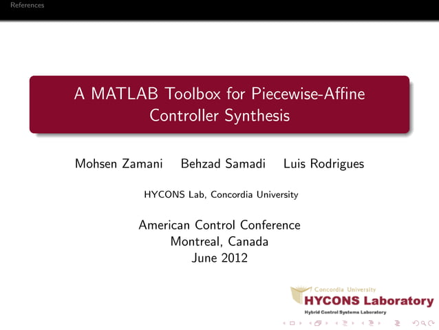 A MATLAB Toolbox for Piecewise-Affine Controller Synthesis | PPT