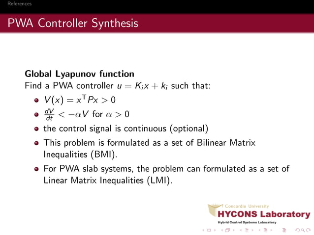 A MATLAB Toolbox for Piecewise-Affine Controller Synthesis | PPT