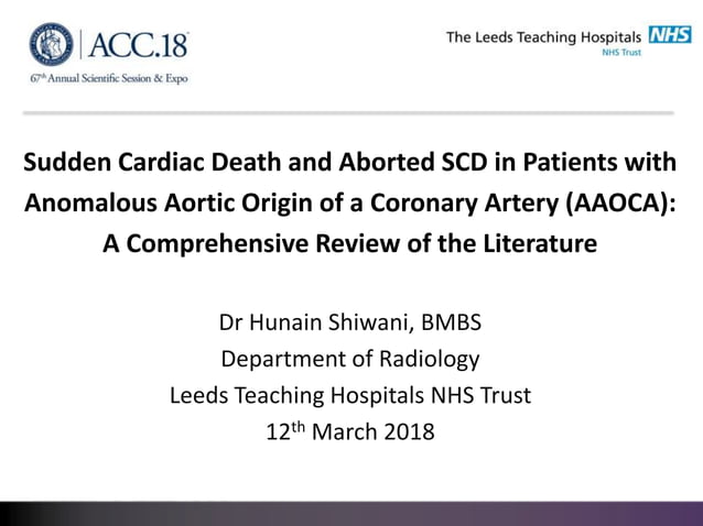 Sudden Cardiac Death and Aborted SCD in Patients with Anomalous Aortic ...