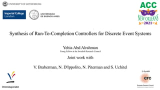 Synthesis of Run-To-Completion Controllers for Discrete Event Systems | PPT